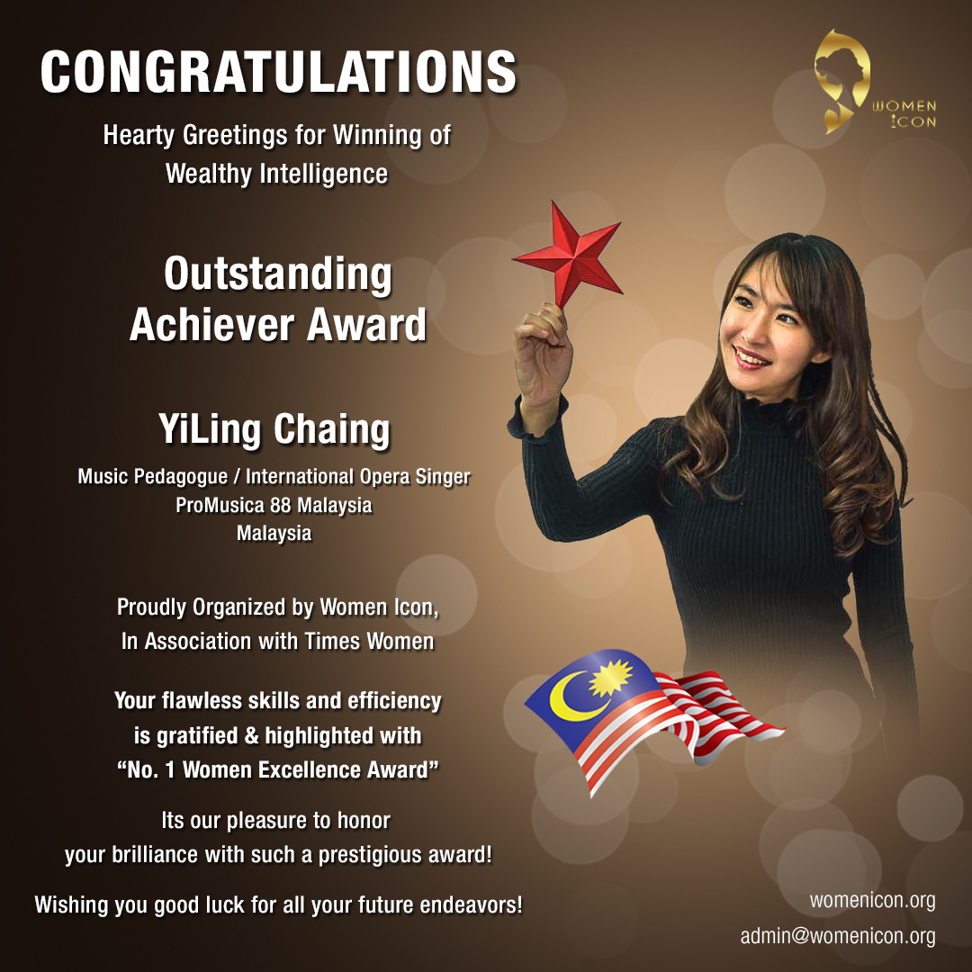 YiLing Chaing has bagged Outstanding Achiever Award